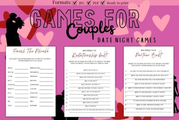 Couple Games Printable, Date Night Games, Marriage Anniversary Games ...