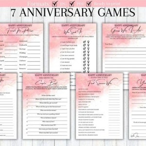 Anniversary Games Bundle, Anniversary Game, Wedding Anniversary Party ...