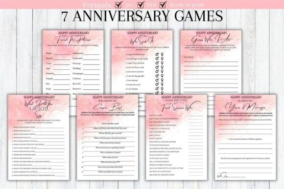 Anniversary Games Bundle, Anniversary Game, Wedding Anniversary Party ...