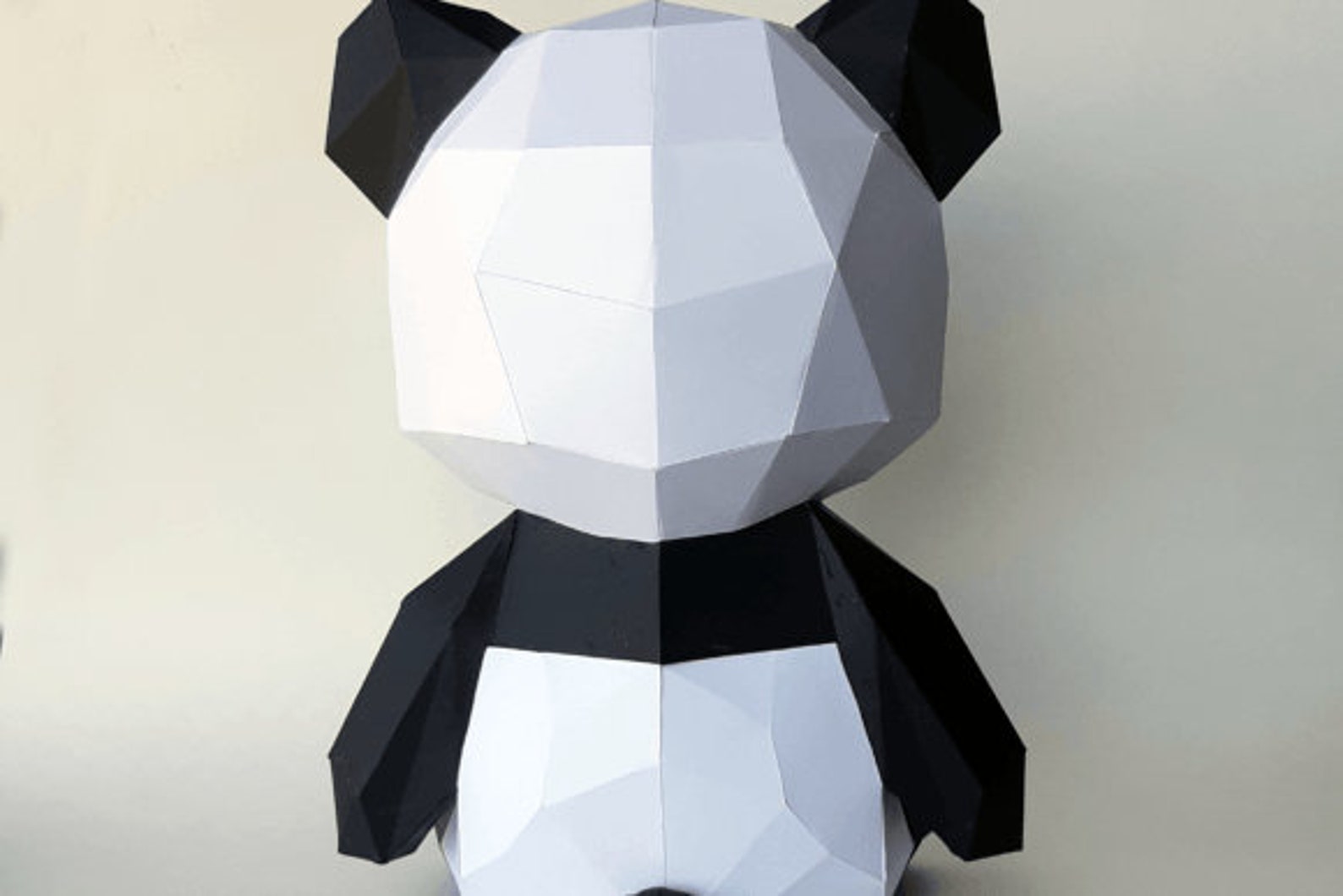 Cute Panda Paper Sculpture,printable PDF Template,handmade Wide Animal ...