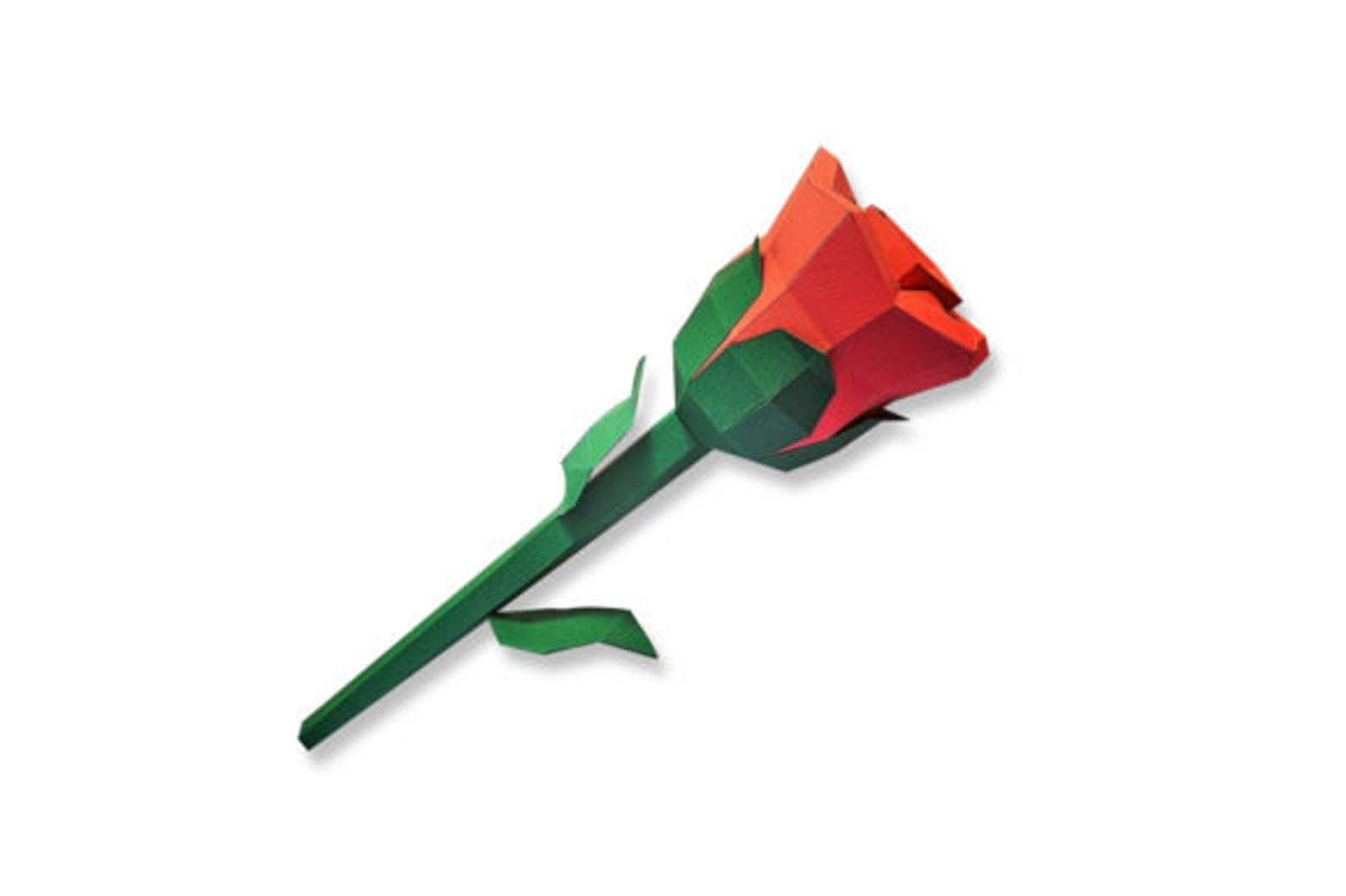 DIY Rose 3D Papercraft Kit, Easy Paper Rose Template, Printable Rose ...