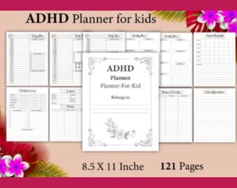 Printable ADHD Planner for Kids, ADHD Planner Student, School Checklist ...