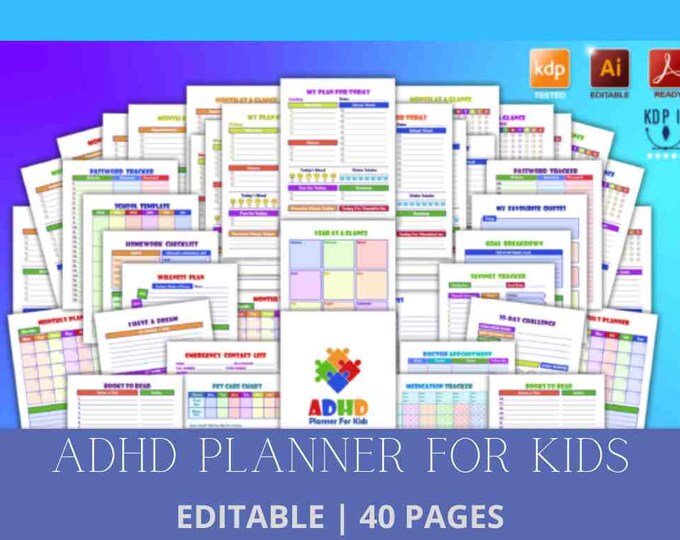 Kids Planner and Checklist Bundle ADHD School Planner Kawaii - Etsy Canada