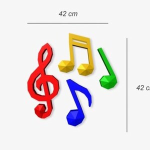 DIY Musical Notes 3D Papercraft Kit, Papercraft Music Notes, 3D Paper ...