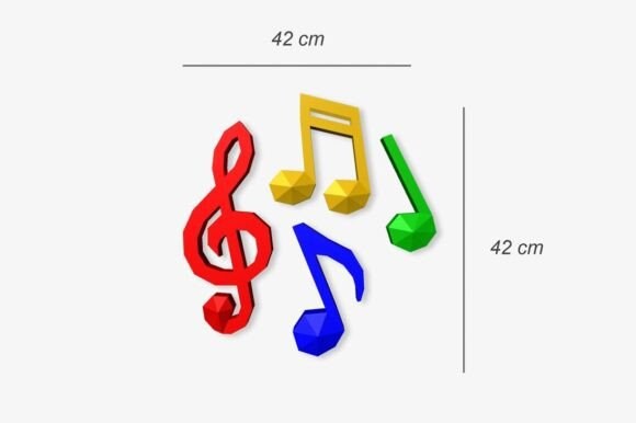 DIY Musical Notes 3D Papercraft Kit, Papercraft Music Notes, 3D Paper ...