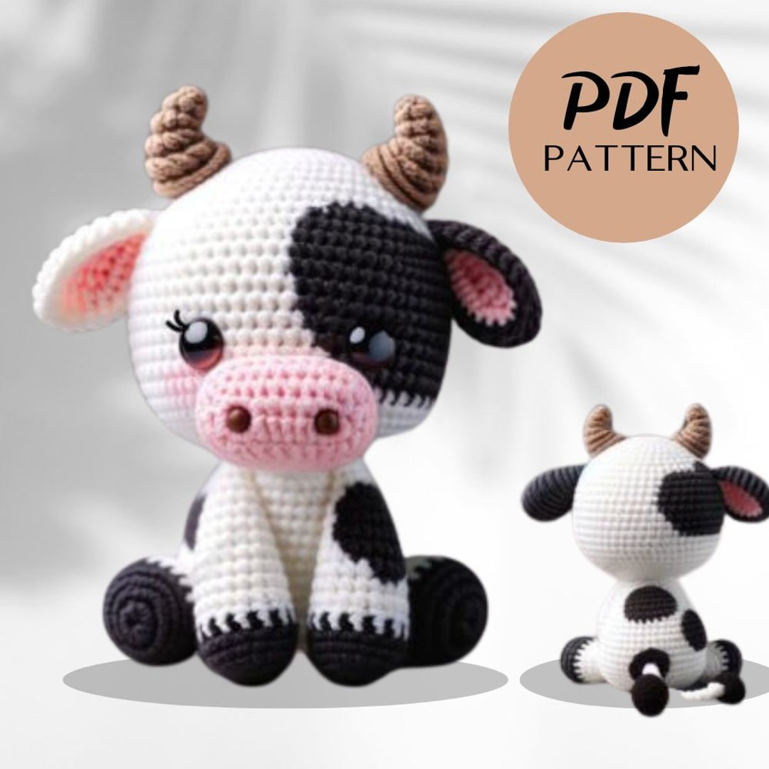 How to Crochet Cow Toy Pattern, Crochet Cow Amigurumi Pattern, Crochet ...