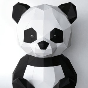 Cute Panda Paper Sculpture,printable PDF Template,handmade Wide Animal ...