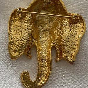 Vintage Gold Tone Elephant Brooch Pin Rhinestones - Etsy