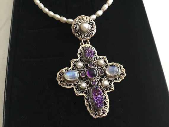 Vtg Signed Nicky Butler NB Sterling Silver Moonstone … - Gem