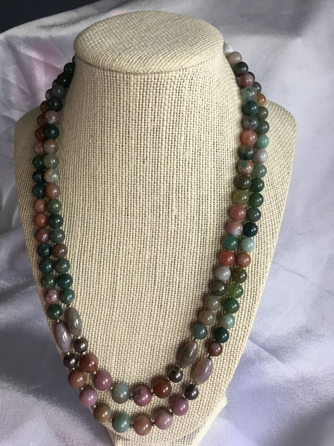 Collier Agate vintage Verts et Bruns - Etsy France