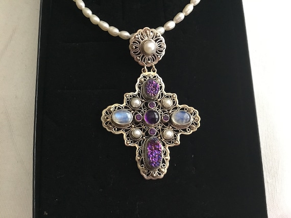 Vtg Signed Nicky Butler NB Sterling Silver Moonstone … - Gem