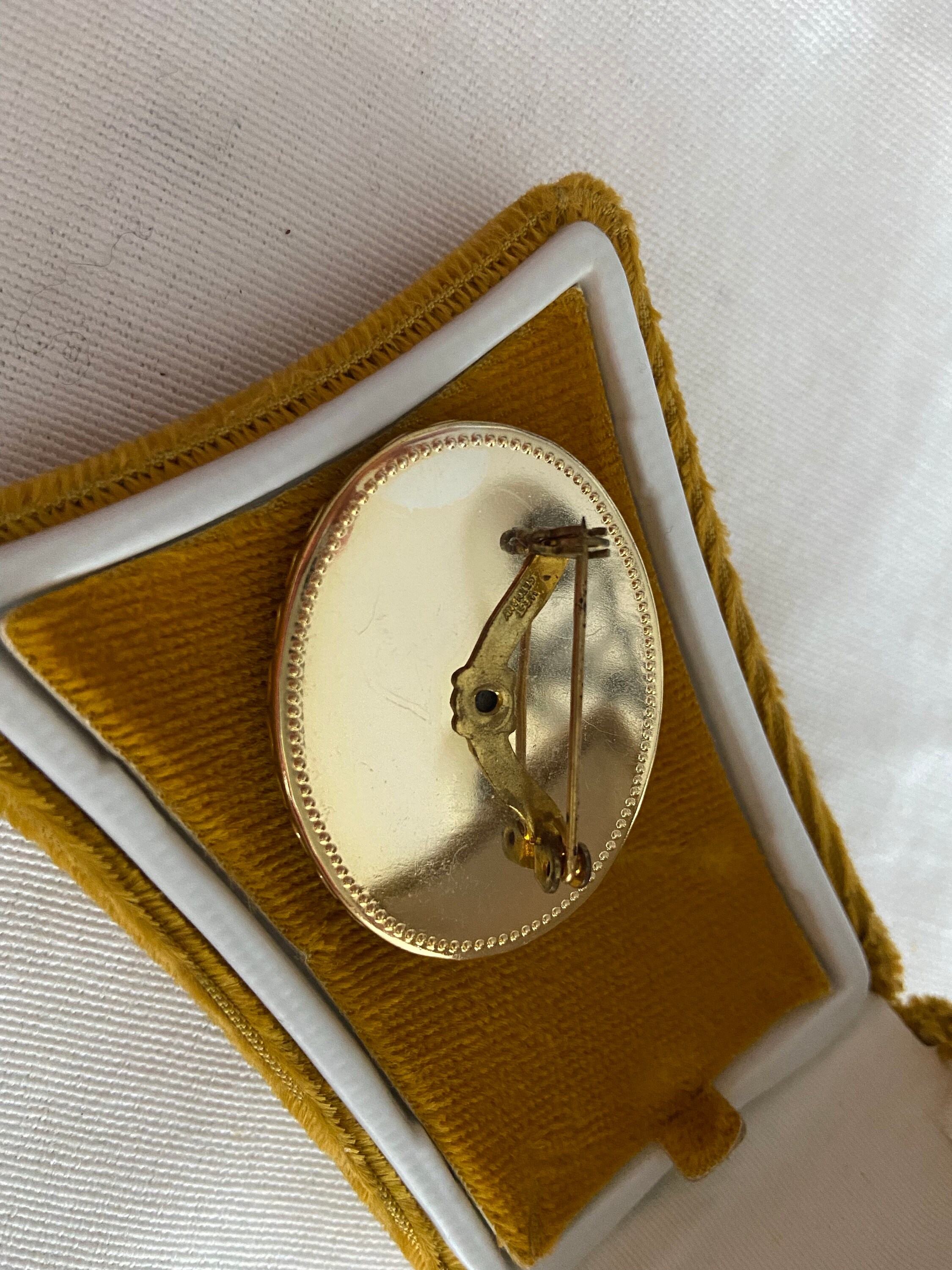 Vintage Oval Brooch With Embroidered Flowers Signed West Germany - Etsy