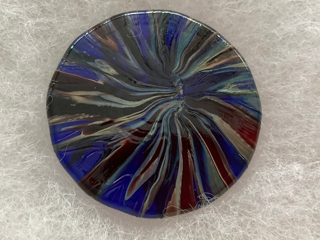 Handmade Fused Glass Brooch Art Glass Wearable Art Round - Etsy