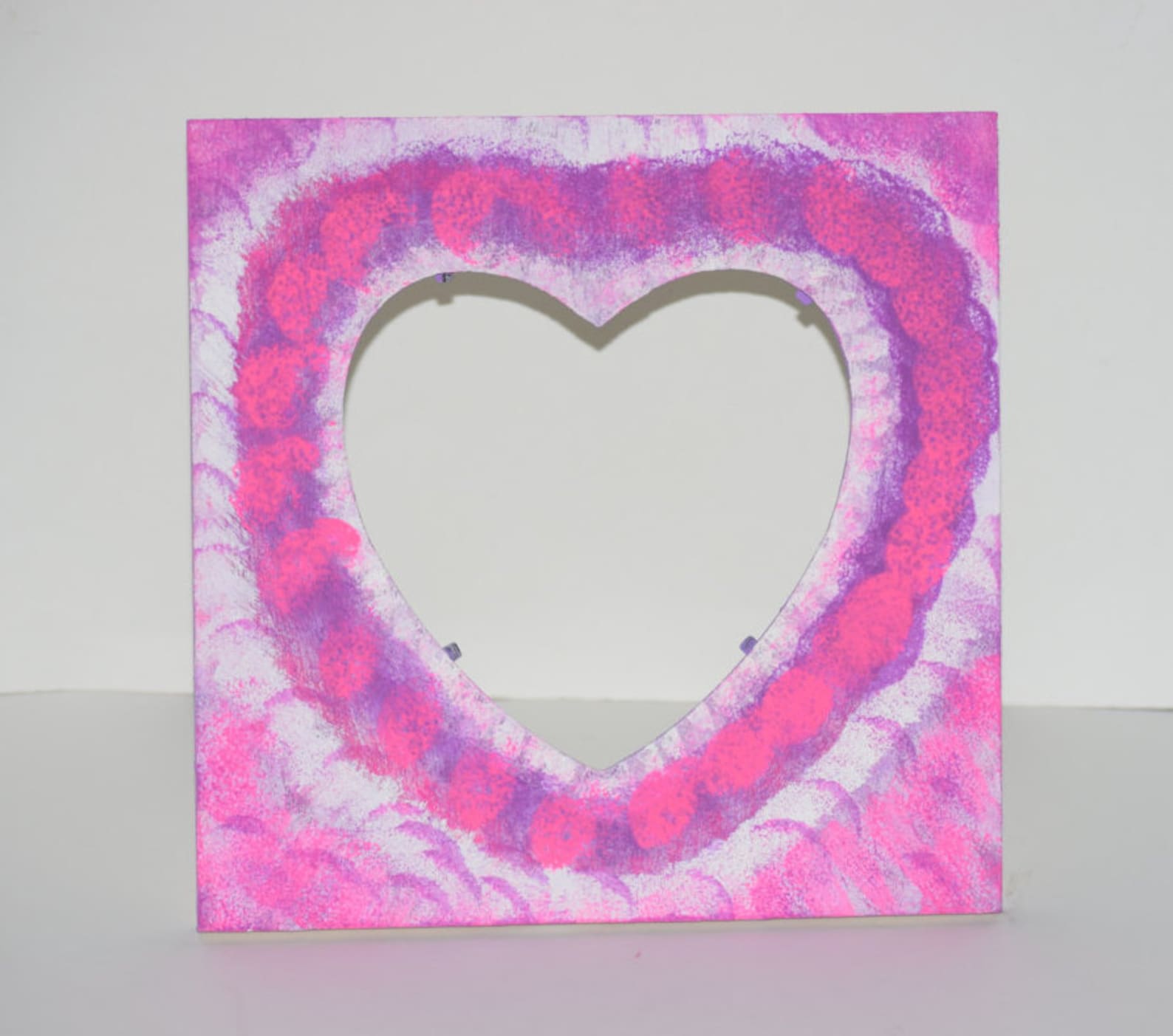 Pink and Purple Heart Picture Frame, Valentine's Day Frame, Love Frame ...