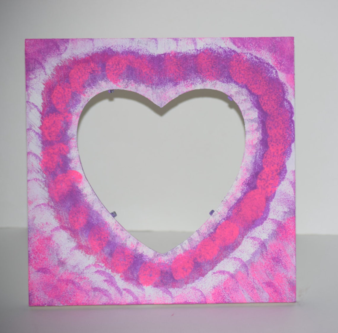 Pink and Purple Heart Picture Frame valentine's day | Etsy