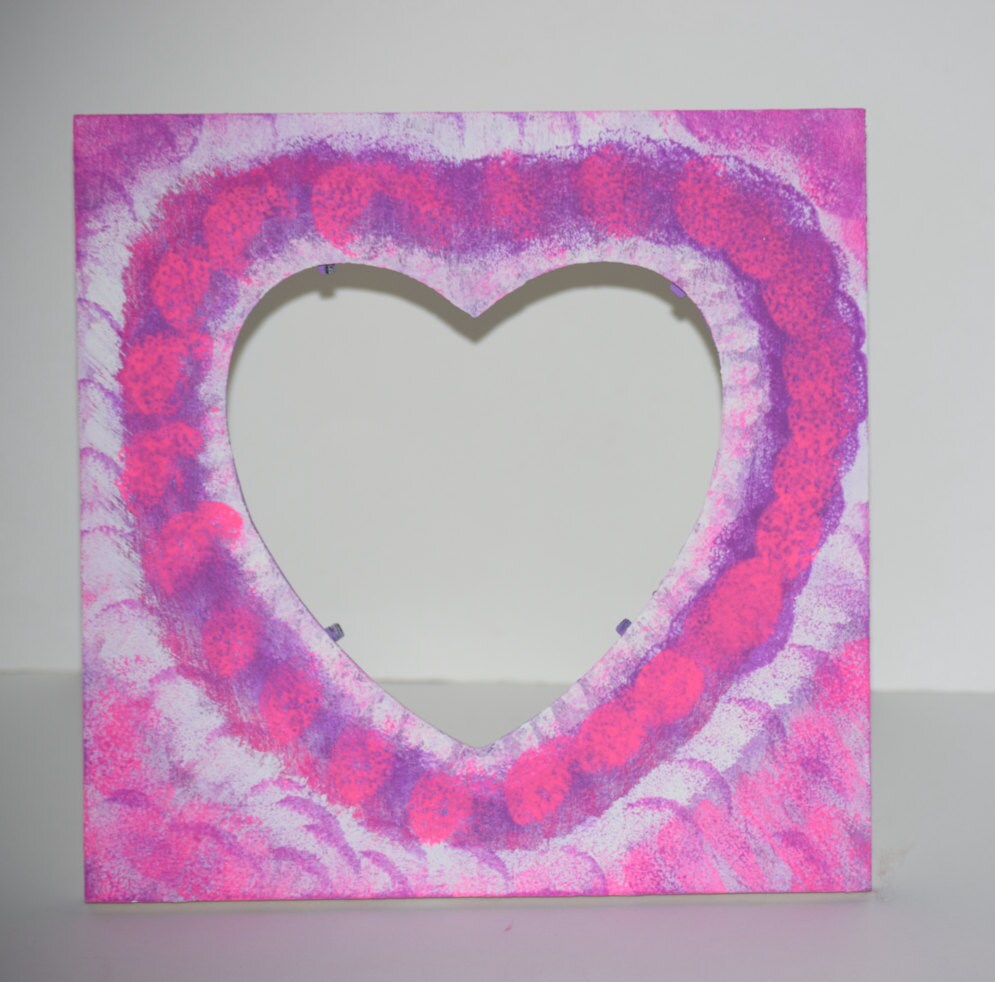 Pink and Purple Heart Picture Frame valentine's day | Etsy