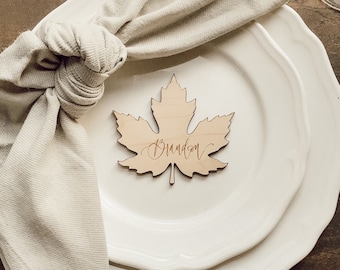 Leaf Name Card - Etsy
