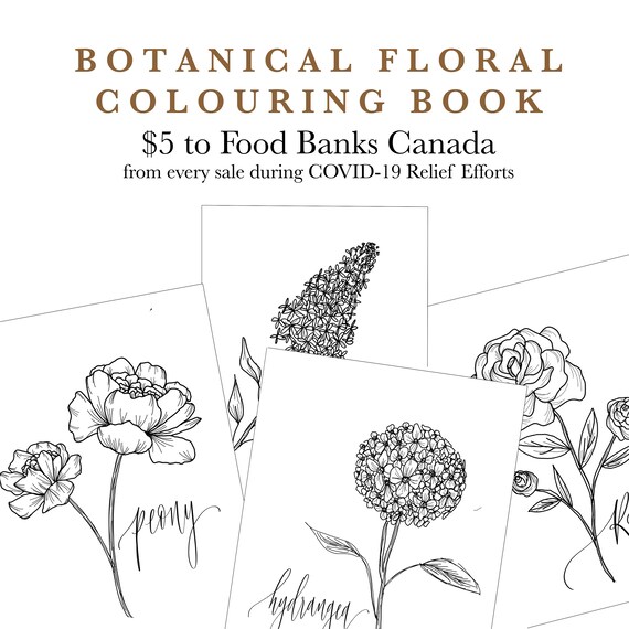Botanical Floral Print Colouring Book Games for Kids | Etsy