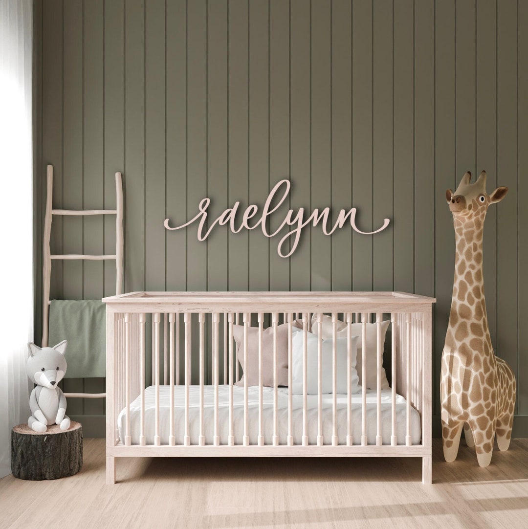 Baby Name Sign, Nursery Wall Sign, Single Baby Name Wall Sign, Nursery ...