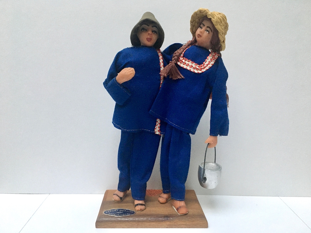 VINTAGE ISRAELI DOLLS 1950'S Handmade Kibbutz Boy & Girl Dolls From ...