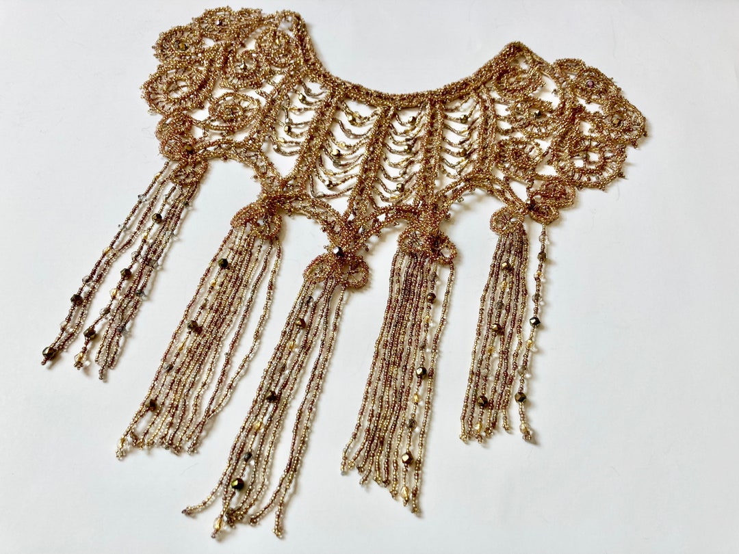 ART NOUVEAU COLLAR French Beaded Collar Embellishment for - Etsy