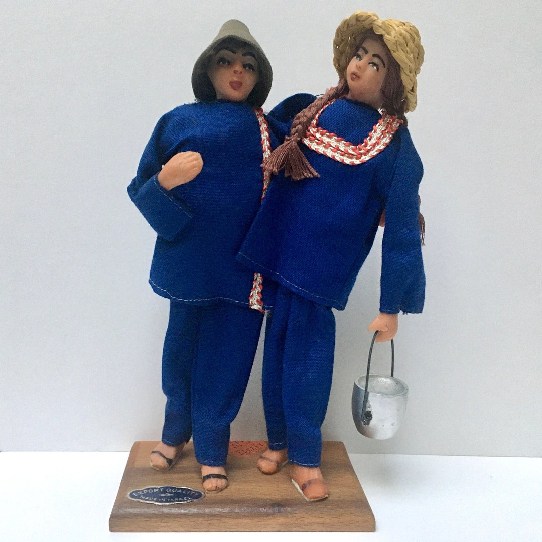 VINTAGE ISRAELI DOLLS 1950'S Handmade Kibbutz Boy & Girl Dolls From ...