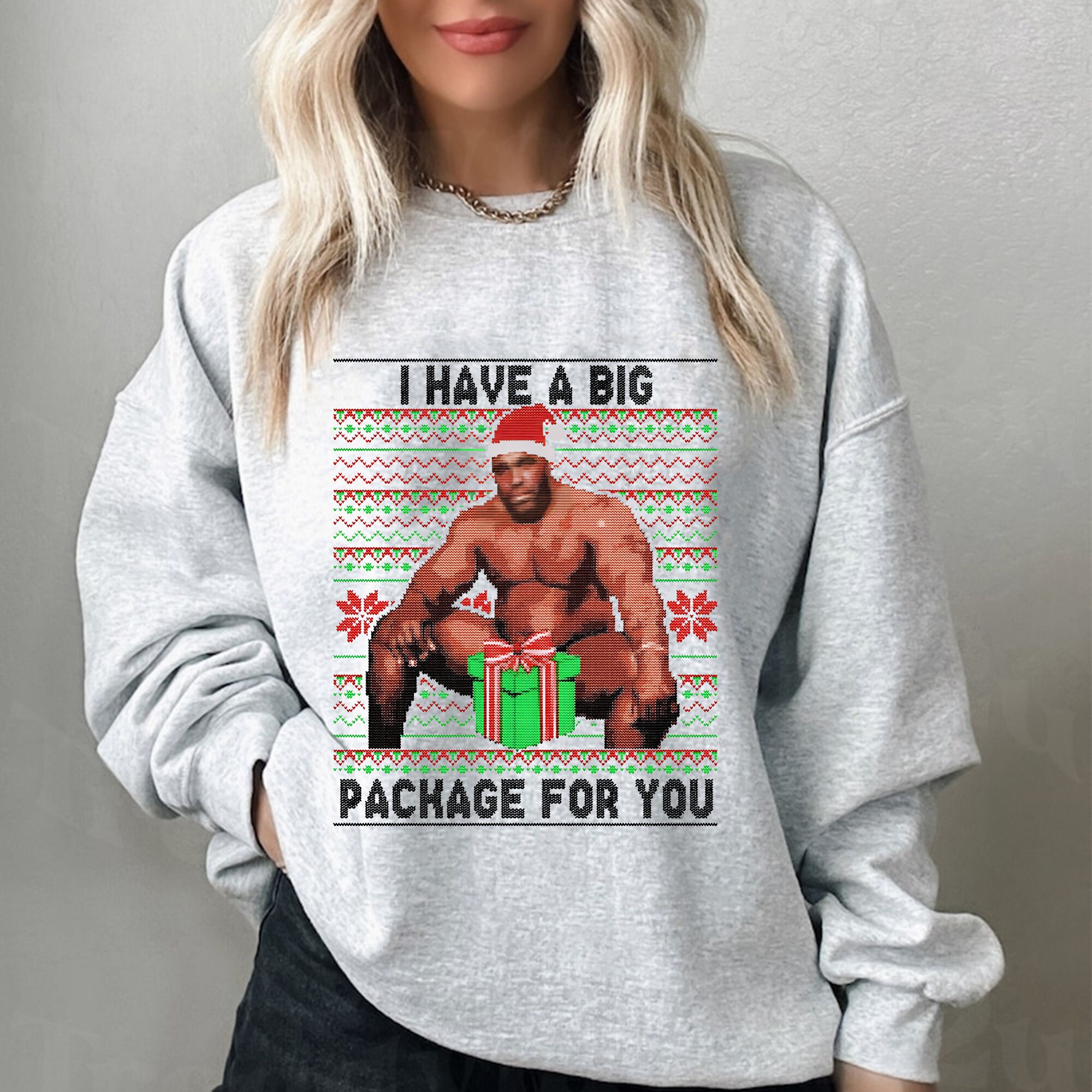 Barry Sitting on A Bed Big Package Ugly Christmas Xmas Png, Adult ...