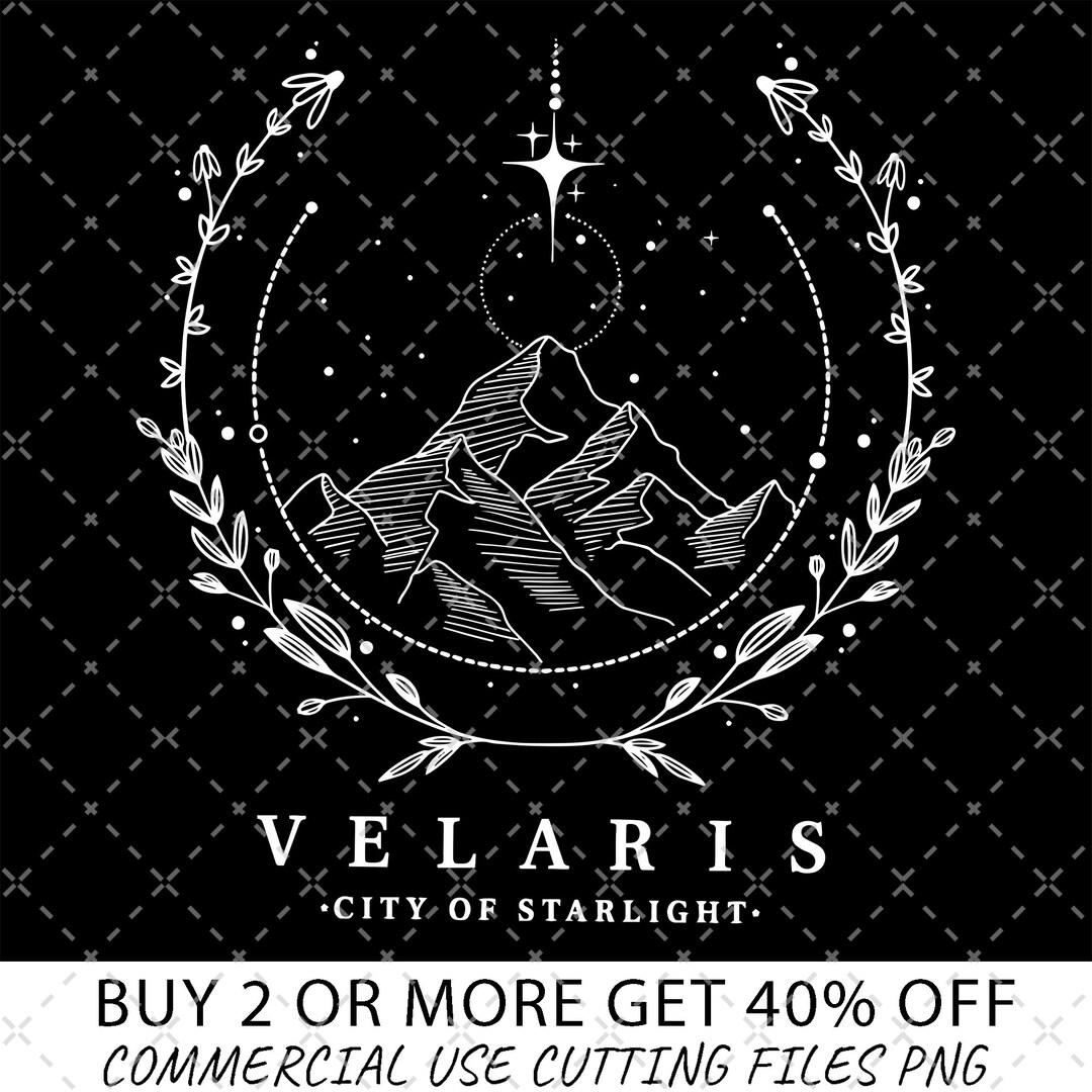 SJM White-black Print Velaris Png, the Night Court Png, SJM Merch, A ...