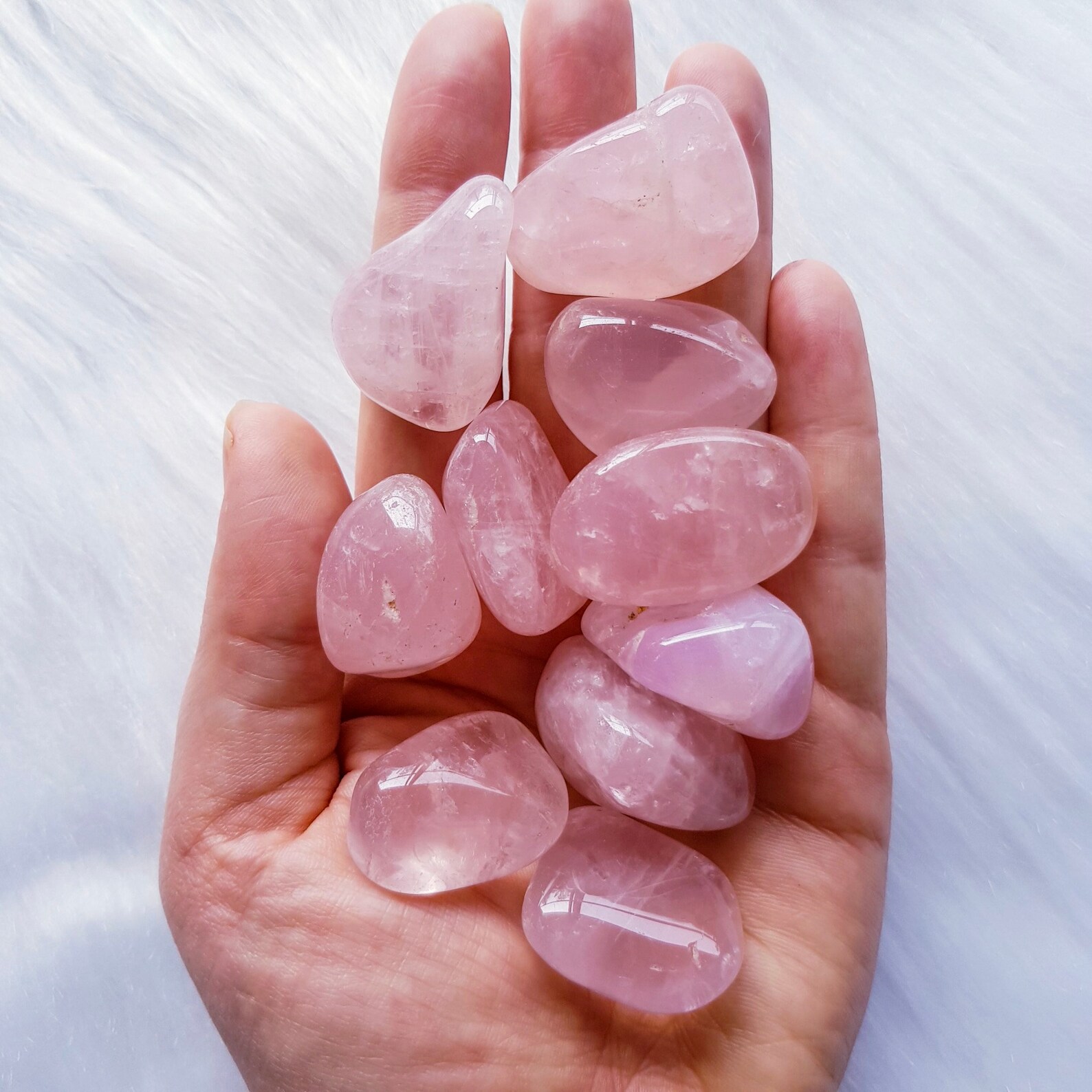 4 Rose Quartz Tumble Stones Polished Crystal Pocket Rock - Etsy