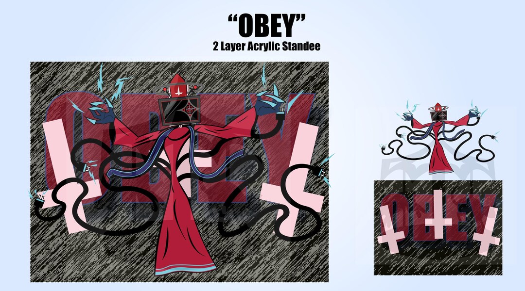 Father/priest Vox Acrylic Standee / "obey" / 2 Layers / Hazbin Hotel ...