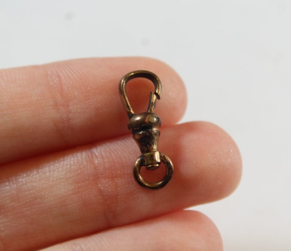 Antique Gold Filled Swirl Pocket Watch Chain Clasp - Gem