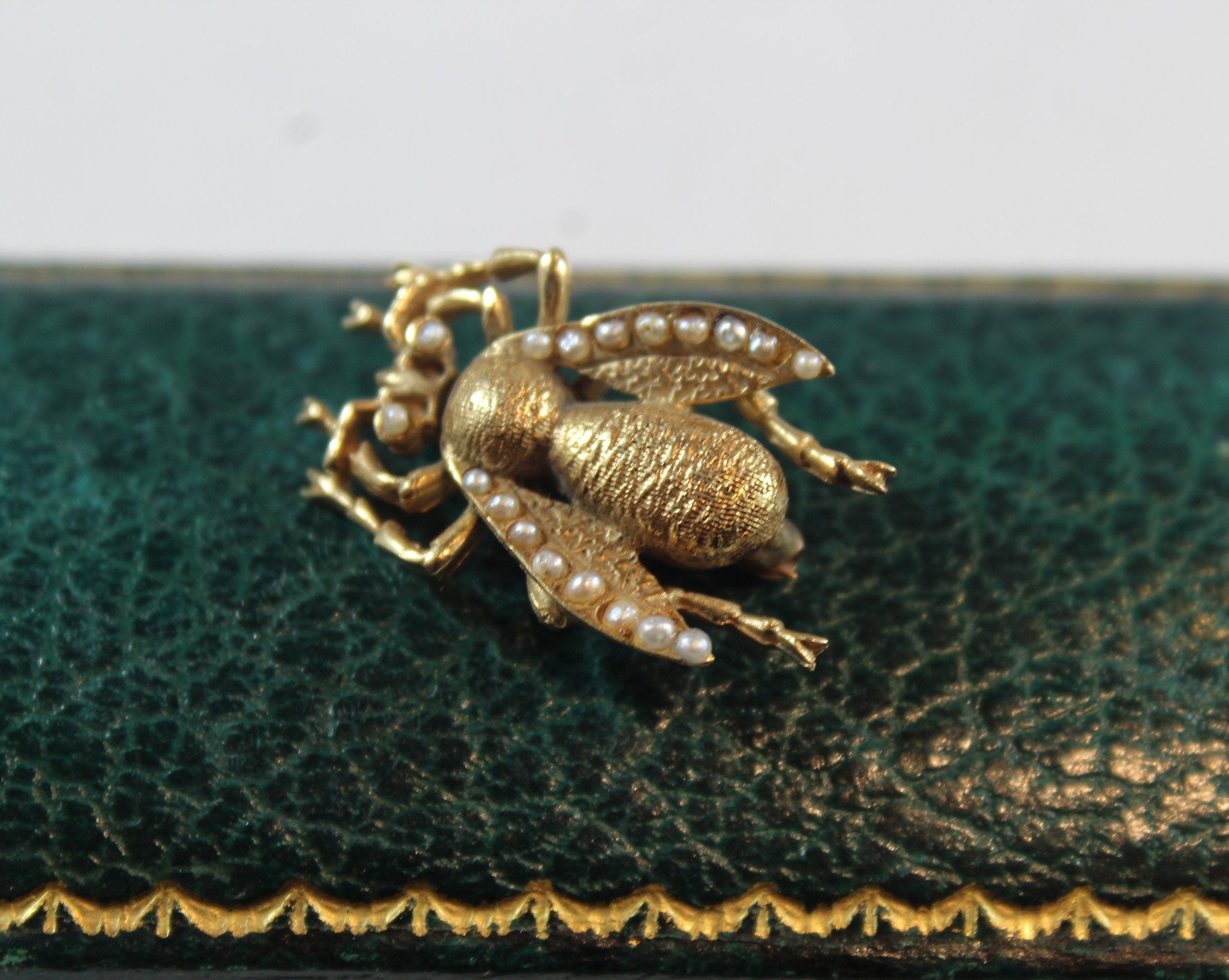 Antique Victorian 14k Gold Natural Seed Pearl Fly Bug Brooch - Etsy
