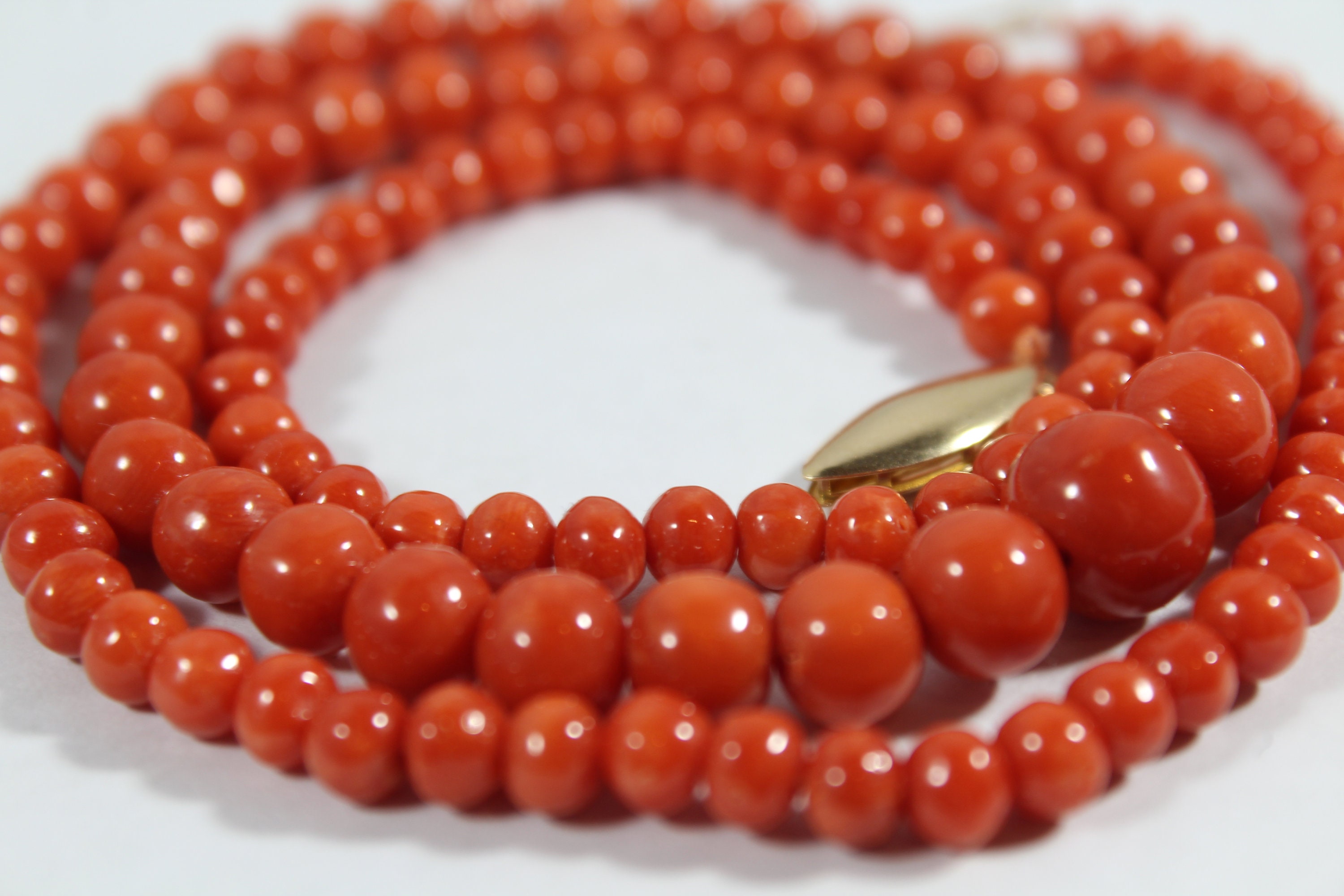Vintage 14k Gold Natural Italian Sardinia Red Coral Beaded - Etsy