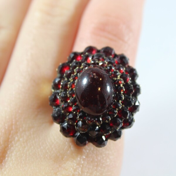 Bohemian Garnet Ring - Etsy