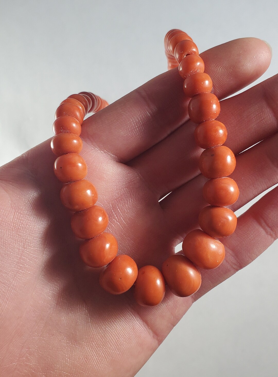 Antique Tibet Chinese 12F Choker Gold Filled Natural Orange Coral ...