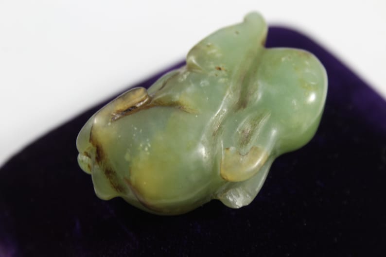 Vintage Chinese Carved Jade Rabbit Pendant - Etsy