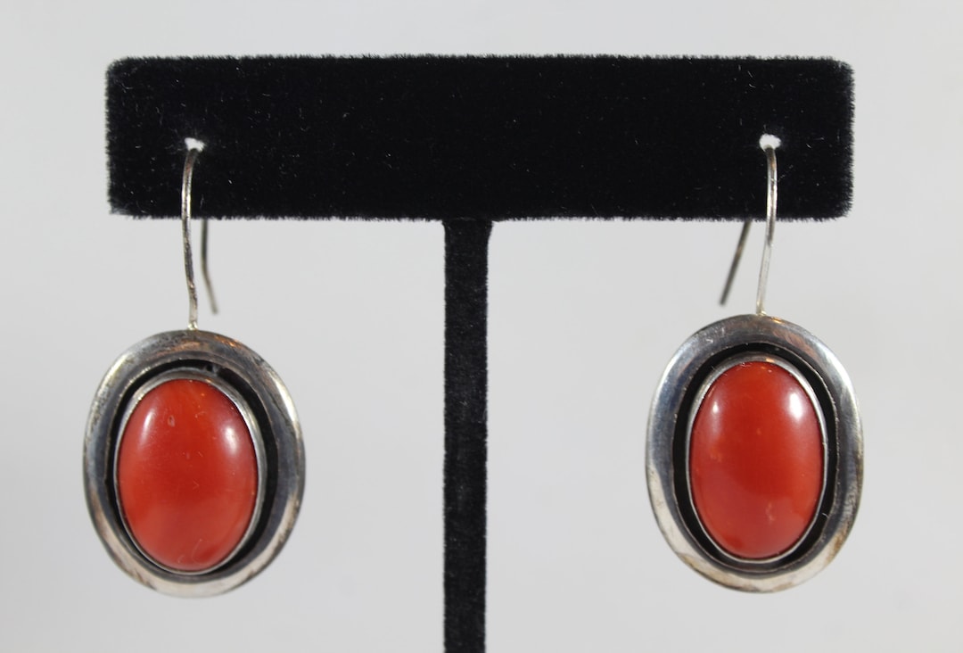 Vintage Sterling Silver Native American Navajo Natural Red Coral ...