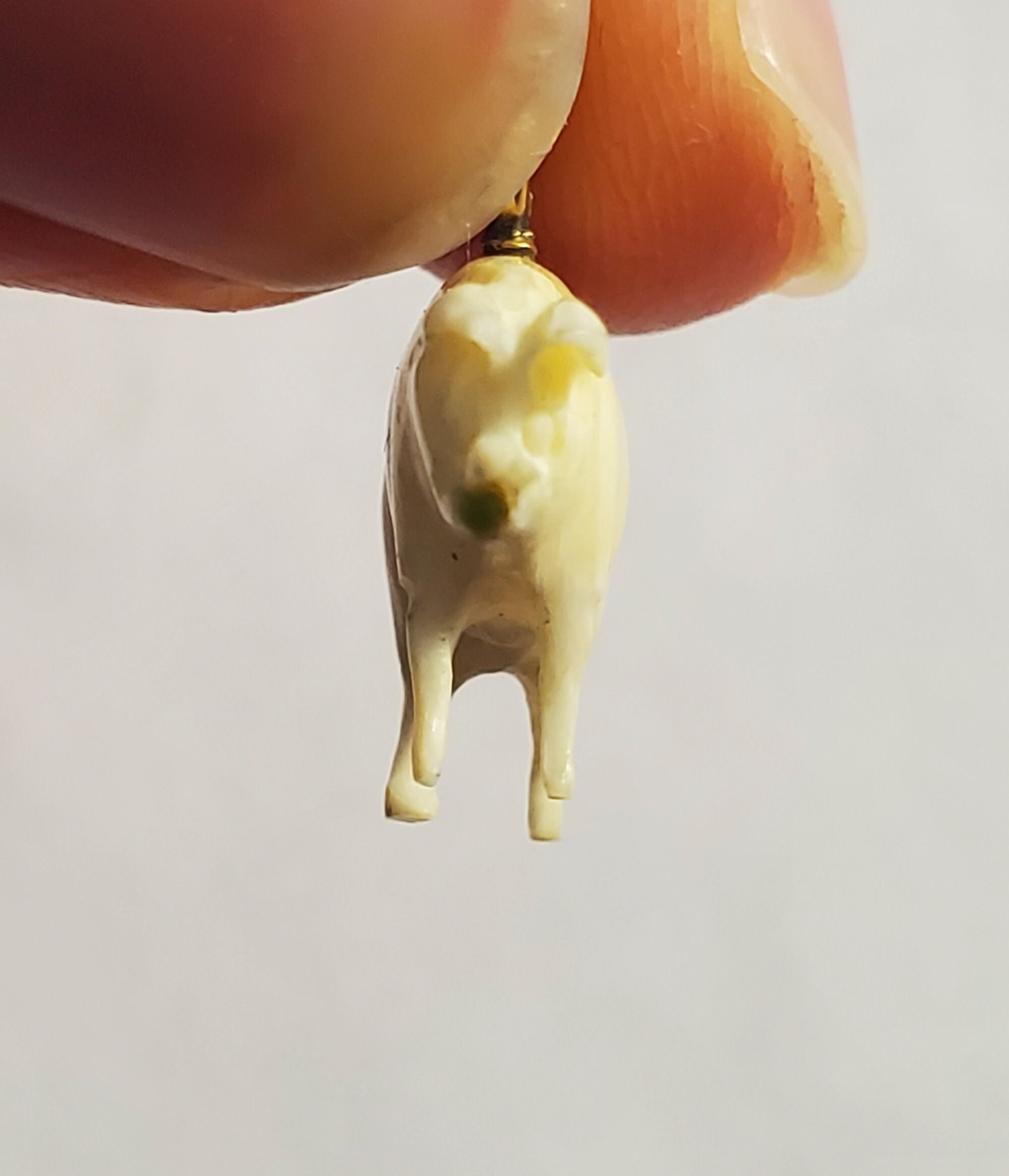 Antique 10k Carved Bone Pig Pendant - Etsy