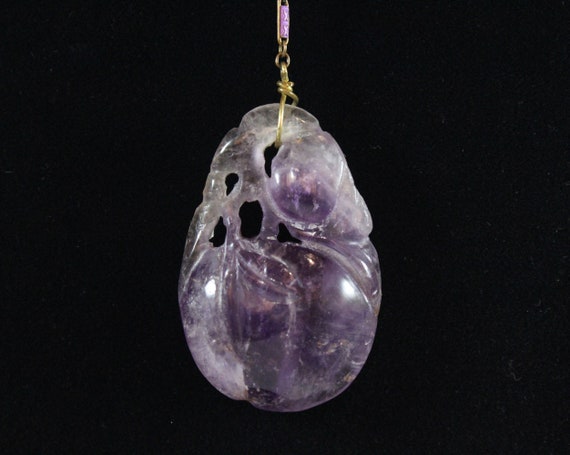 Antique Art Deco Carved Natural Amethyst and Crystal … - Gem
