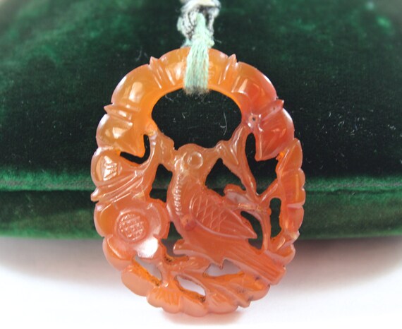 Antique Chinese Carved Bird and Flower and Monkey Nat… - Gem