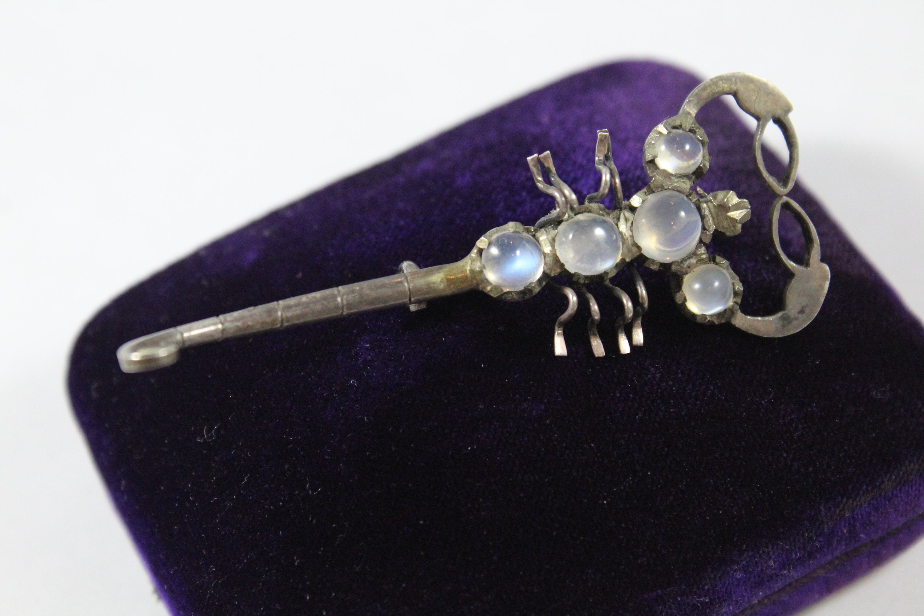 Antique Sterling Silver Elegant Moonstone Scorpion Pin Brooch - Etsy