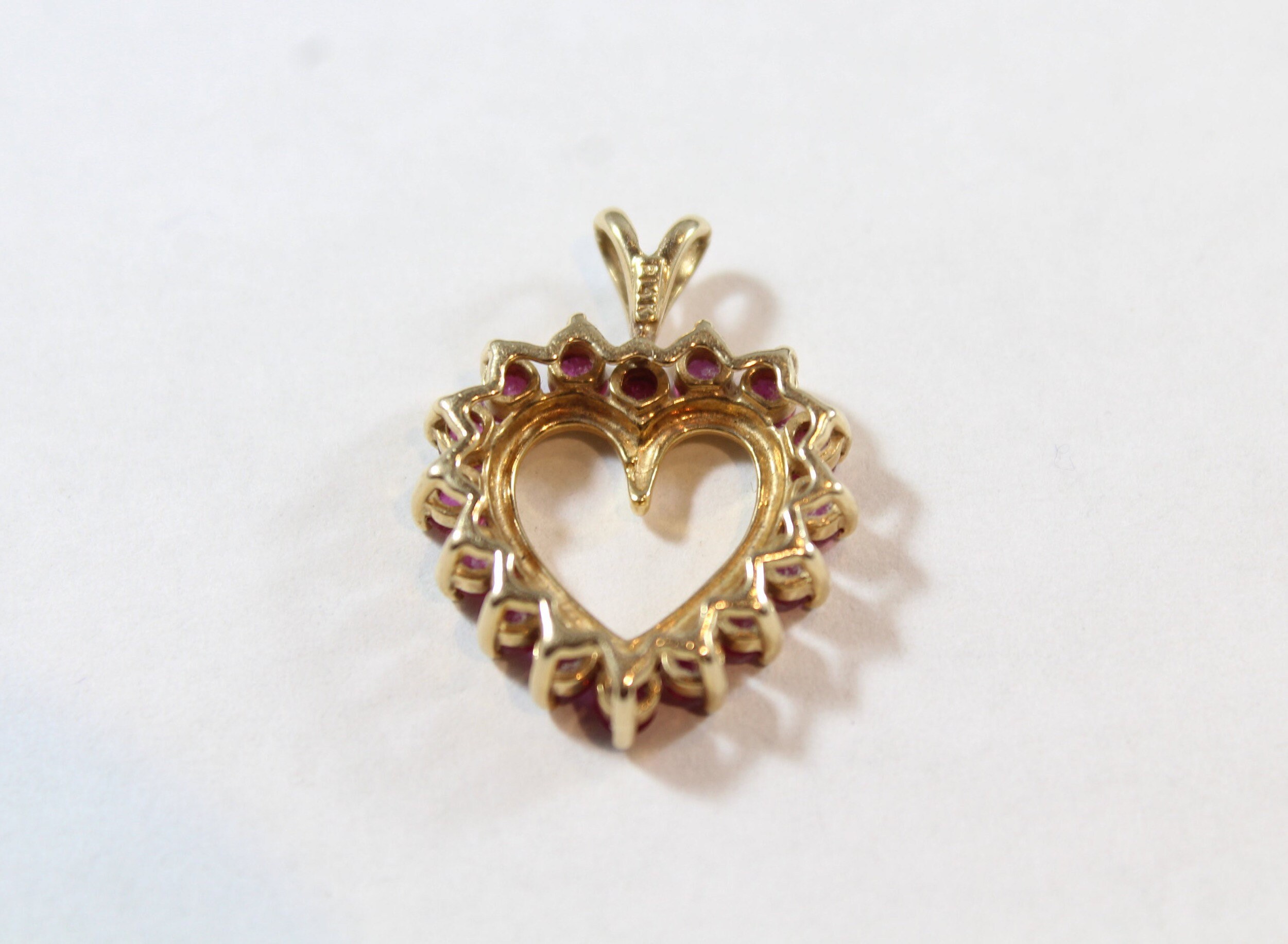Vintage 14k Gold Natural Ruby Heart Shape Pendant - Etsy