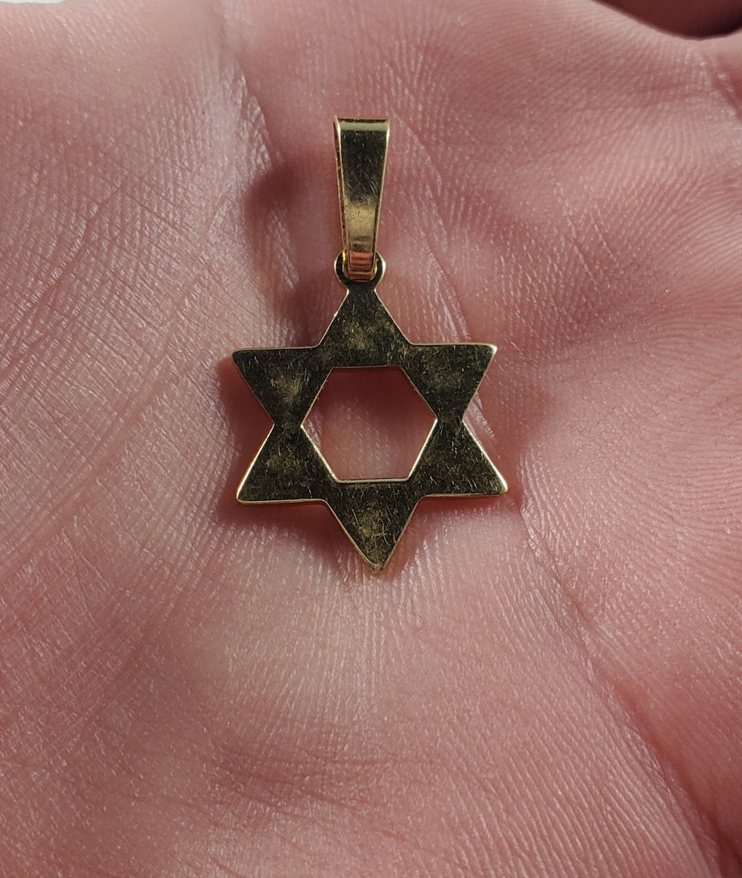 Vintage 18k Gold Simple Star of David Pendant - Etsy
