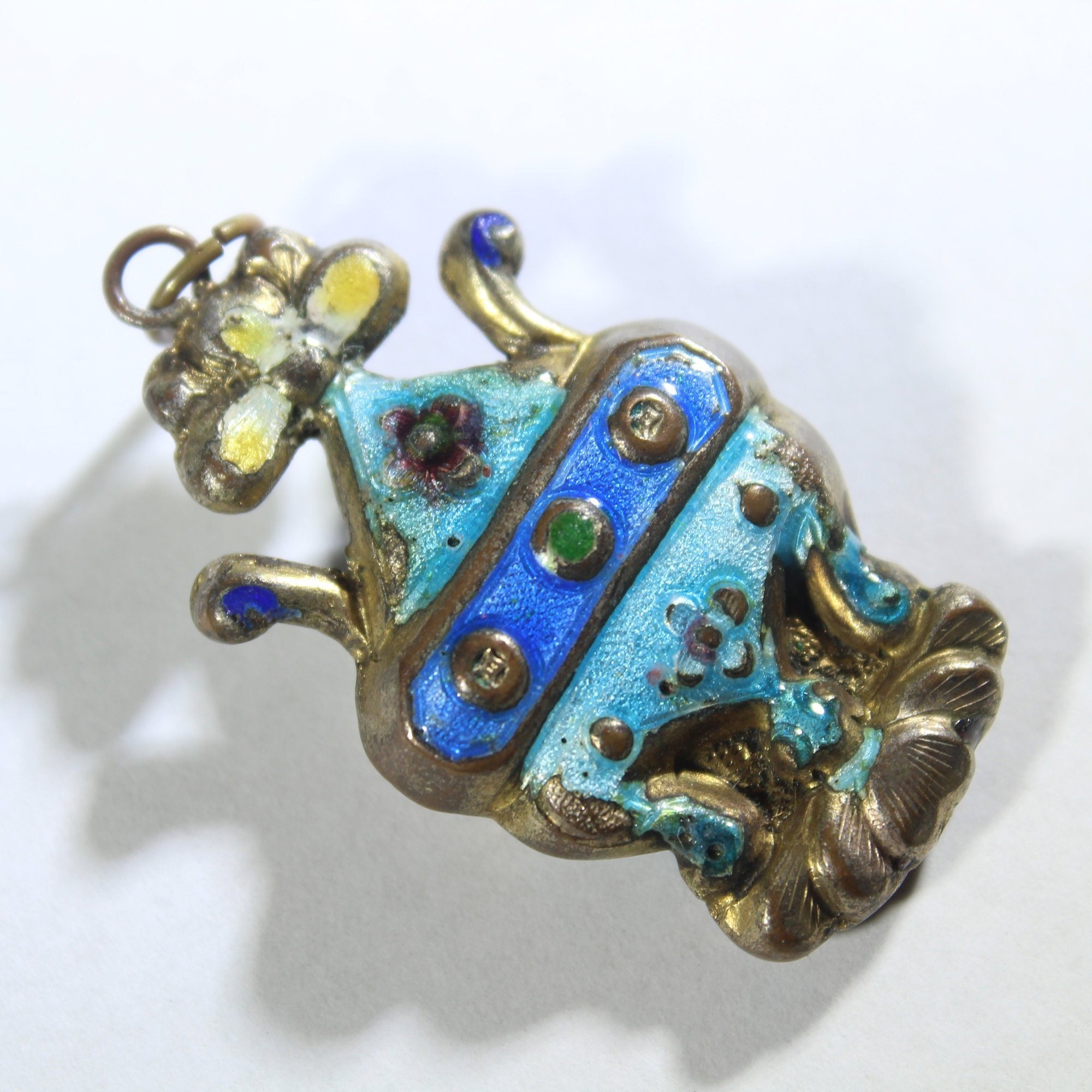 Antique Chinese Enamel Incense Burner Shape Pendant - Etsy