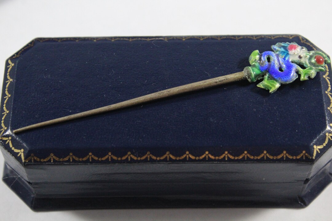 Antique Qing Dynasty Chinese Enamel Dragon Hair Pin - Etsy