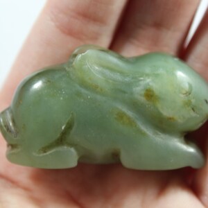 Vintage Chinese Carved Jade Rabbit Pendant - Etsy