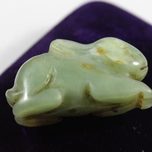 Vintage Chinese Carved Jade Rabbit Pendant - Etsy