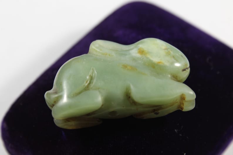 Vintage Chinese Carved Jade Rabbit Pendant - Etsy