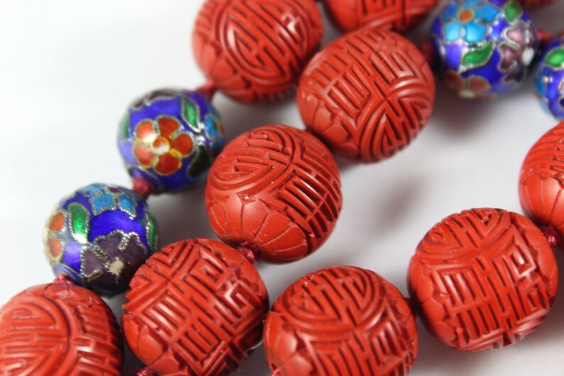 Vintage Chinese Symbol shou Cinnabar With - Etsy