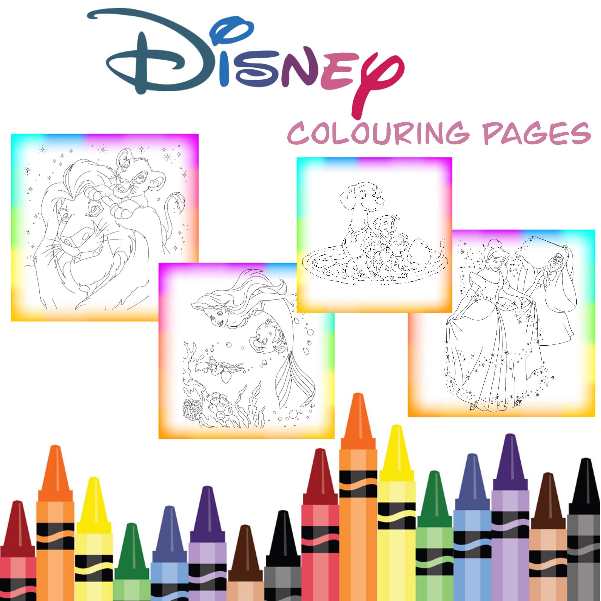 50 Disney colouring pages Art & Collectibles Drawing & Illustration ...